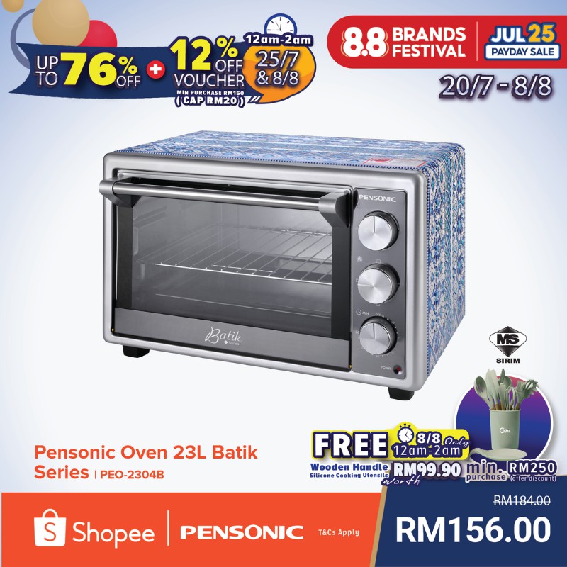 Pensonic Batik Series Electric Oven (23L) PEO-2304B | Shopee Malaysia