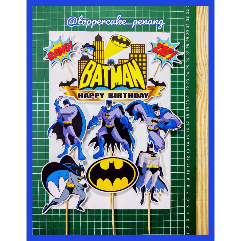 Batman Cake Topper for Cake Birthday Decoration Set Topper Cake Custom ...