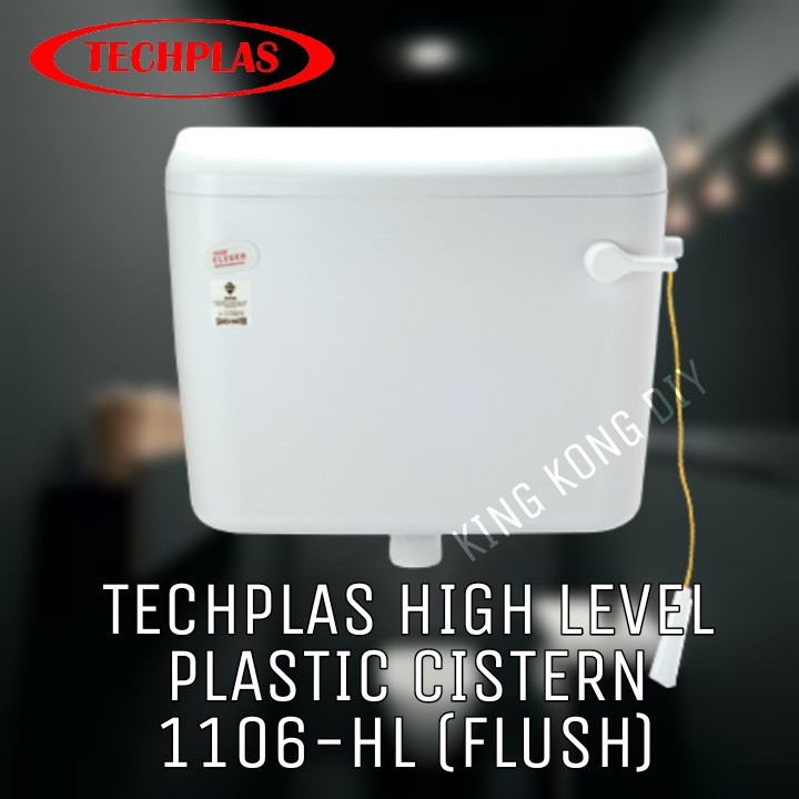 TECHPLAS Elegen Plastic Cistern High Level 1106-HL (FLUSH)/ Low Level ...