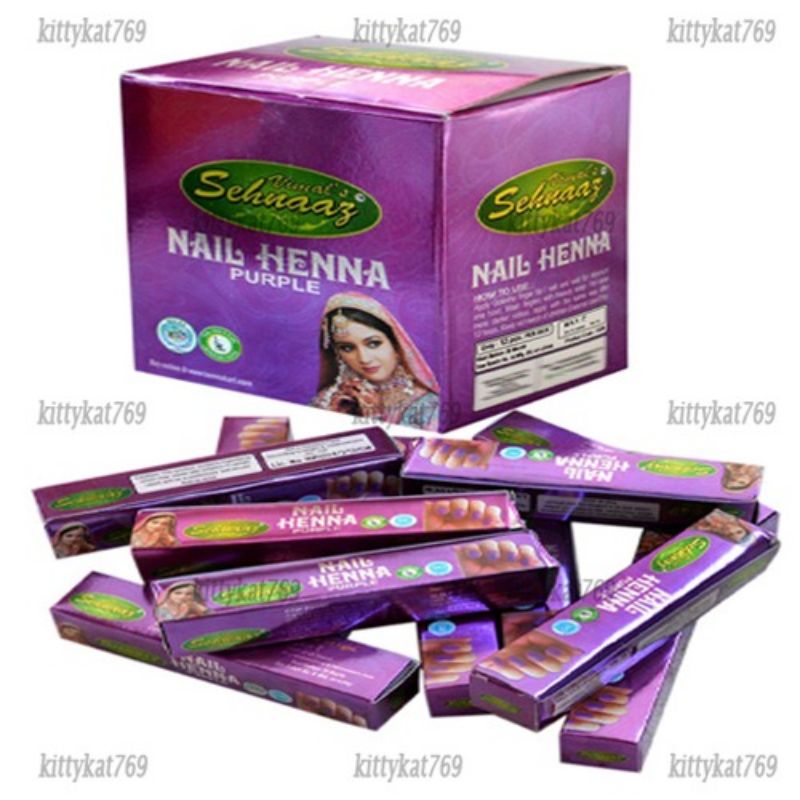Inai Kuku Henna Nail Sehnaaz Purple Pengantin Kahwin Tunang Bride ...