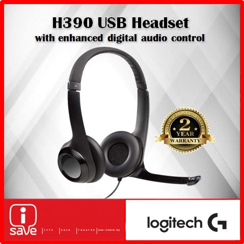 Logitech H390 USB COMPUTER HEADSET With enhanced digital audio and in ...