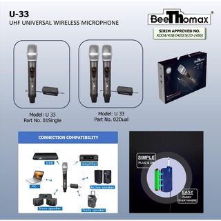 BeeTHomax Dual Handheld Professional Wireless Microphone U33 | Shopee ...