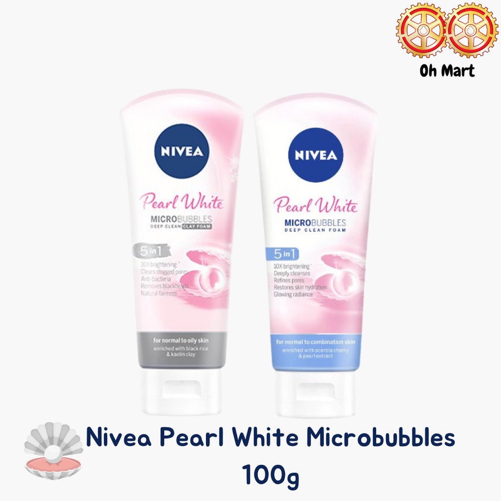 Nivea Pearl White Microbubbles Deep Clean Foam 100g | Shopee Malaysia