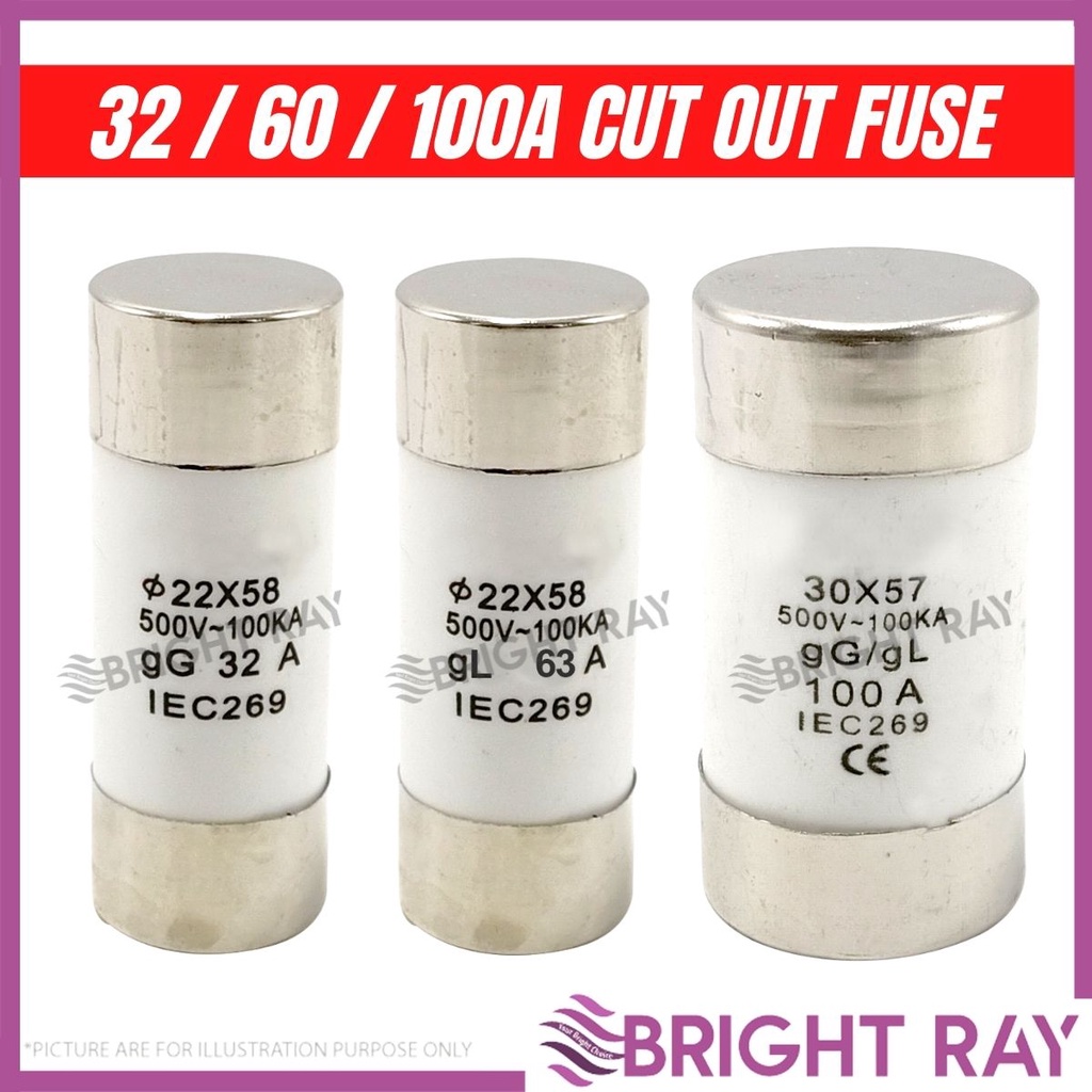 32/60/100 Amp Cut Out Fuse For TNB Meter Fuse Replacement | Shopee Malaysia