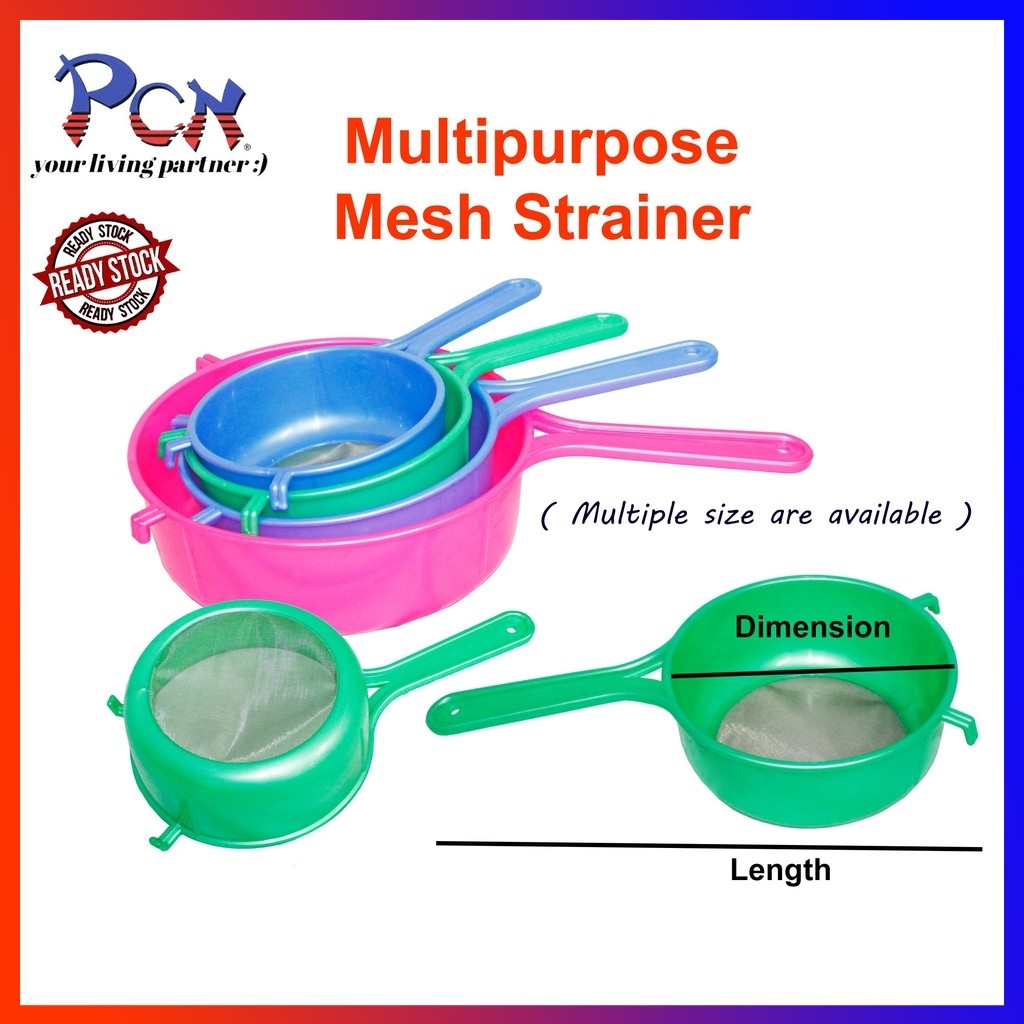 PCN S/Steel Fine Mesh Net Plastic Strainers Sieve for Bake Tea, Coffee ...