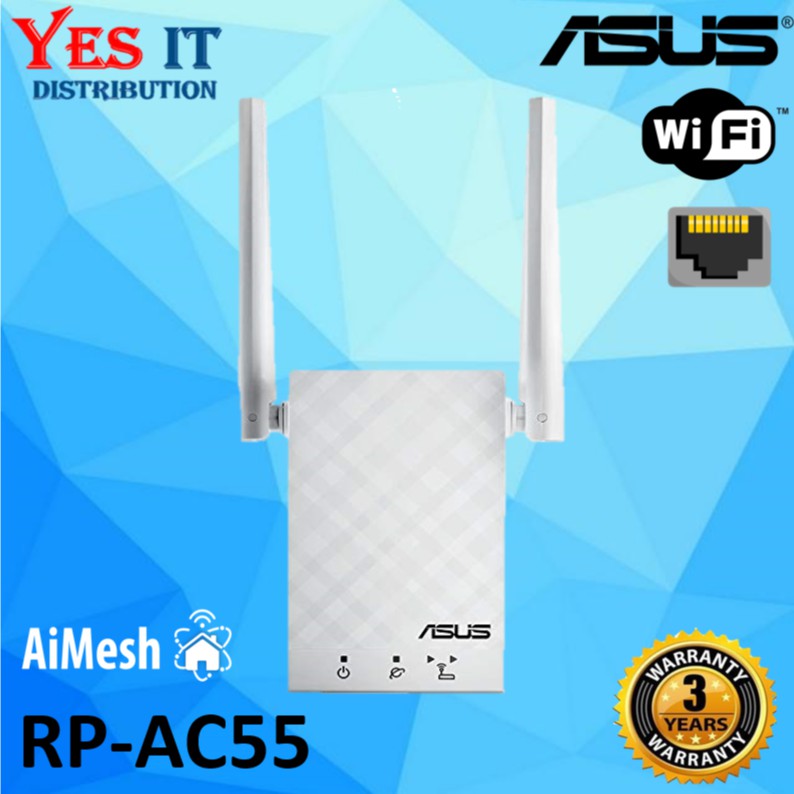 ASUS RP-AC55 AiMesh GIGABIT N300 DUALBAND AC1200 RANGE EXTENDER ...