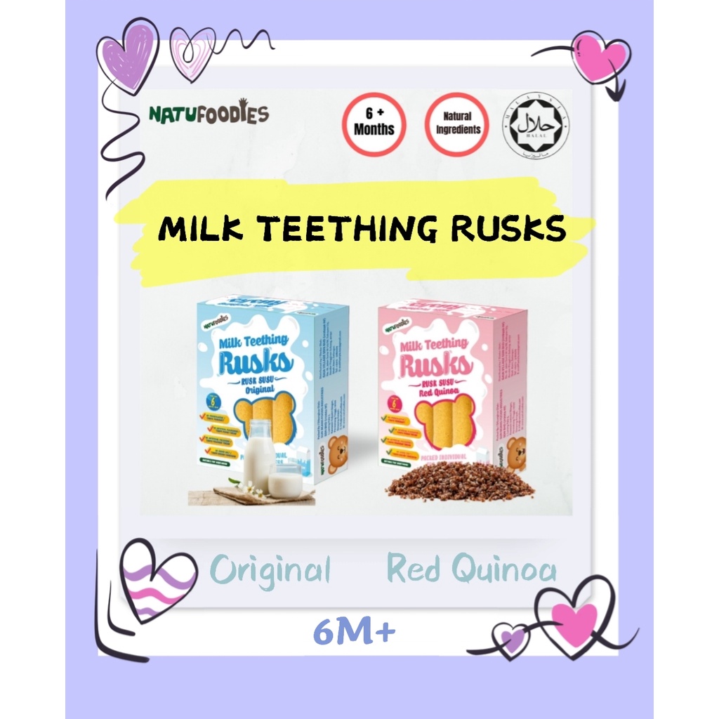 Natufoodies Baby Milk Teething Rusk 6mth+ Rusk Susu Original / Red ...