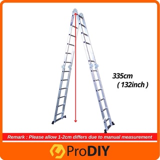 M67 24 Step Multipurpose Aluminium Ladder 6.7M Lightweight Adjustment ...