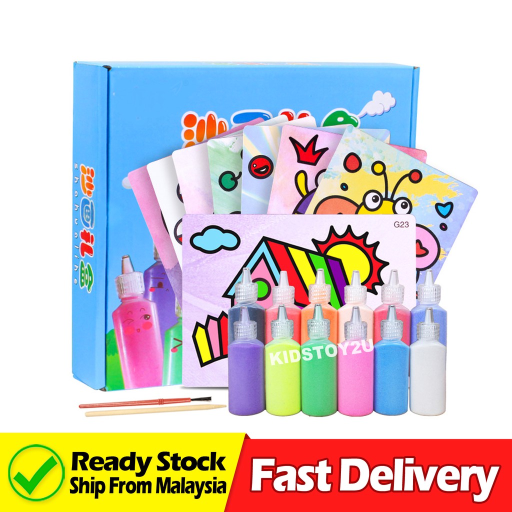 Coloring Sand Art Painting Toys Sand Art Painting Set 12pcs Painting ...