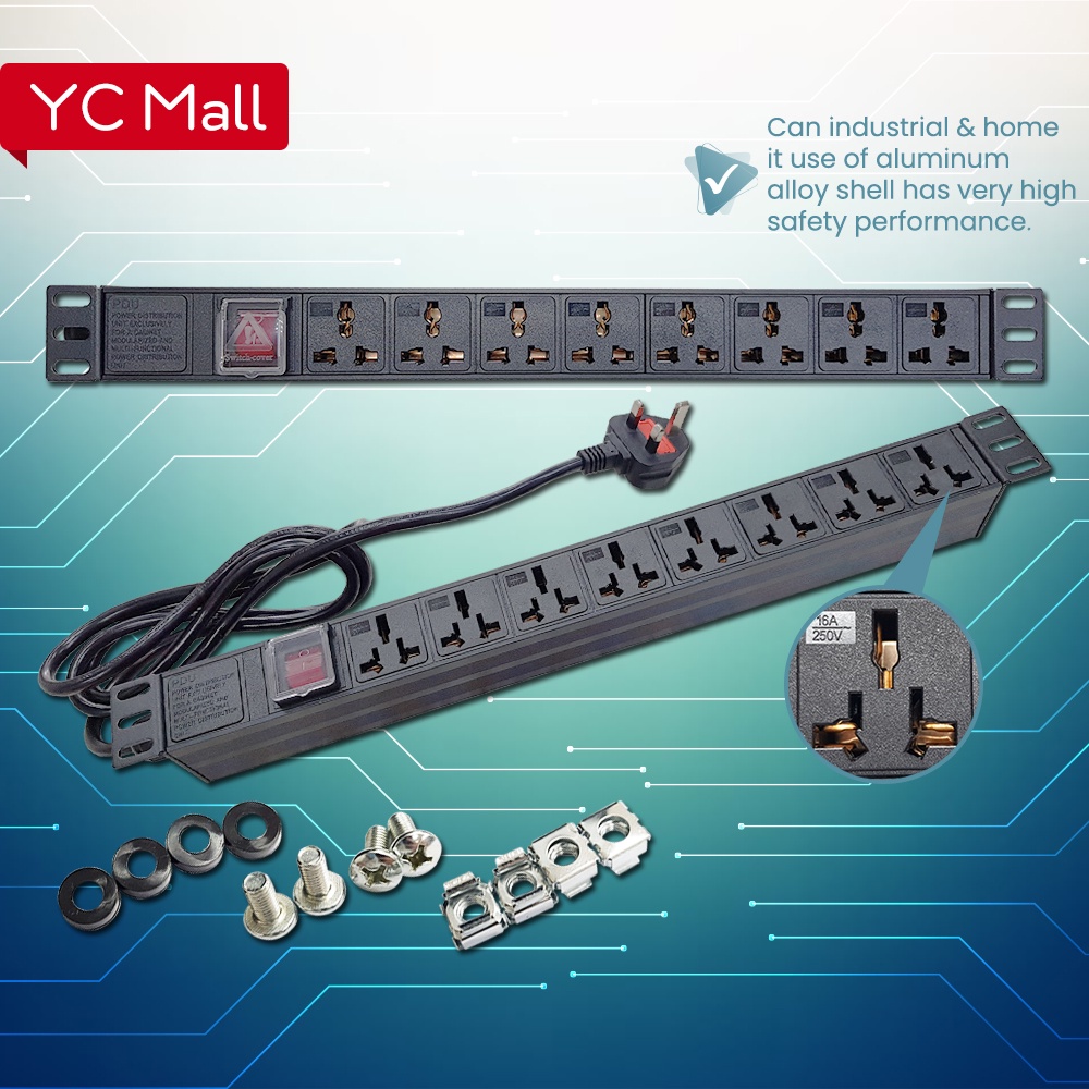 6 8 Output Universal Socket Power Distribution Unit Uk Type For Rackmount Server Rack Pdu