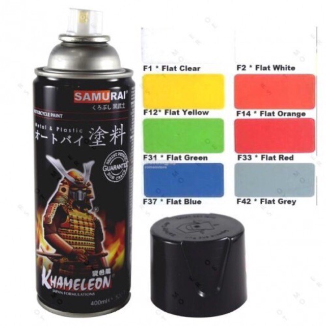 SAMURAI SPRAY PAINT FLAT COLOURS (F1/F2/F12/F14/F31/F33/F37/F42) CAT ...