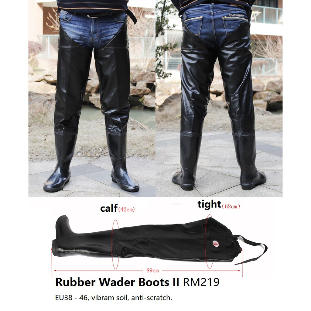 Rubber Latex Wader Boots II Knee High Rain Industrial Display Cold ...