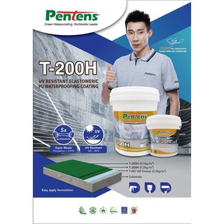 T-200H WATERPROOFING /4.5KG T 200H PENTENS UV RESISTANT ELASTOMERIC ...