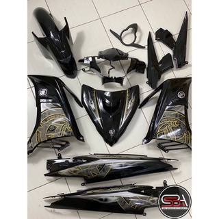 YAMAHA LC LC135 V4 V5 V6 V7 HITAM KILAT FULL BATIK GOLD - COVERSET ...