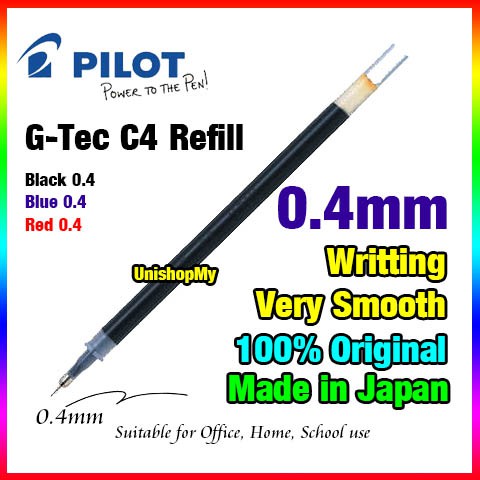 Pilot Pen G-TEC-C4 Gel Pen Refill 0.4mm (Hi-Tec-C) | Shopee Malaysia