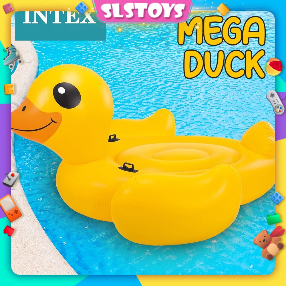 Intex 109x221cm Mega Float Yellow Duck Island Inflatable Boat IT ...