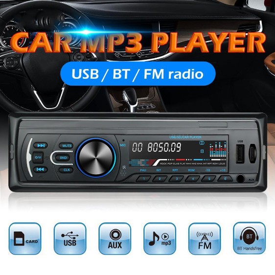 Car MP3 Player Bluetooth MP3 Player 1 Din Car In-Dash Stereo Audio FM ...