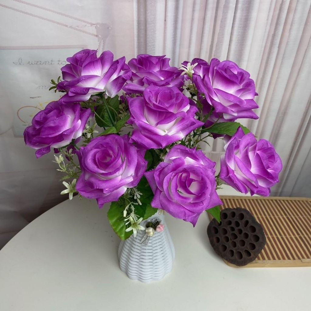 > Carnation Rose Bunga Buatan Simulasi Set Dekorasi Rumah Plastik ...