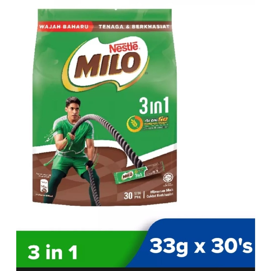 (30 sticks) NESTLE MILO 3in1 Activ-Go Chocolate Malt Powder | Shopee Malaysia