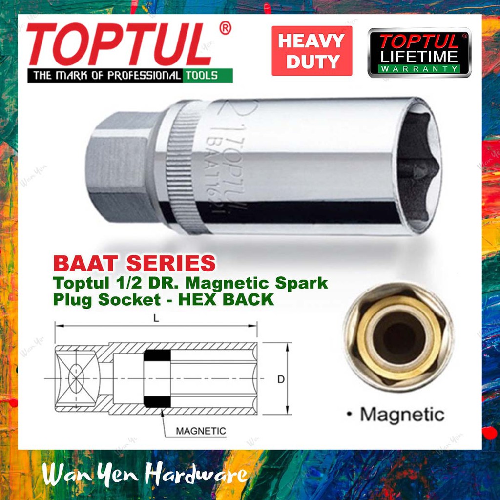 Toptul Magnetic Spark Plug Sockets (BAAT series) | Shopee Malaysia