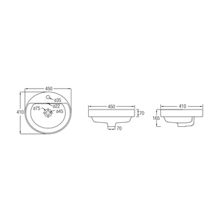 Johnson Suisse Gemelli Oval 450 Semi-insert Basins / Bathroom Basin ...