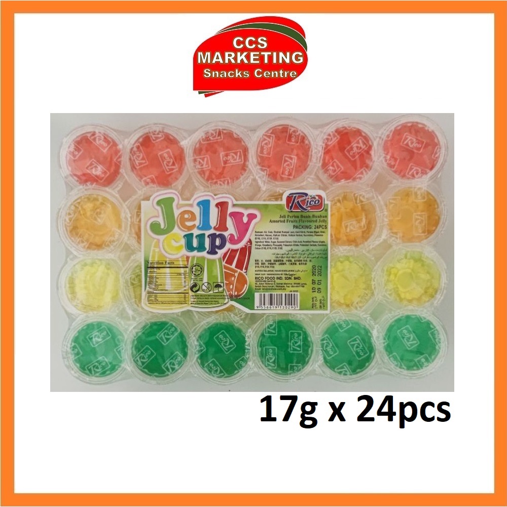 CCS Rico Jelly Cup Assorted Fruits Flavoured Jelly ( 17g x 24pcs ) | Shopee Malaysia