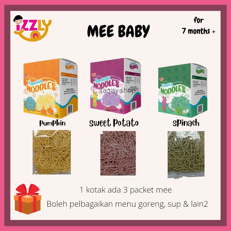 Mee Baby Natural Bayam Labu Keledek Manis IZZLY Tanpa Gula dan Garam ...