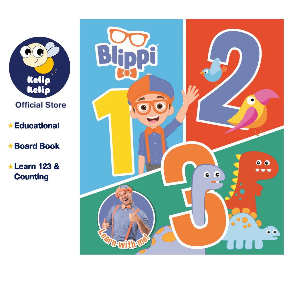 Blippi 123 Board Book For Kids To Learn All About Numbers | Shopee Malaysia