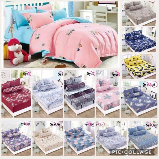 [SYAQIST] SET CADAR VIRAL FITTED KING 6IN1, QUEEN 6IN1 & SINGLE 4IN1 ...