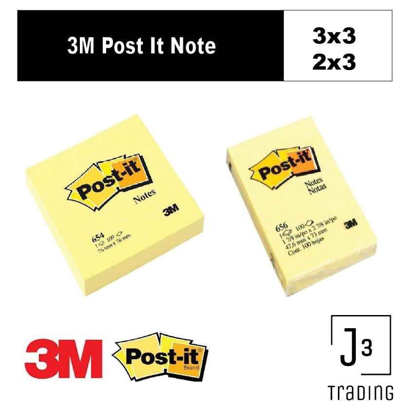 3M Post-it Notes 3x3 / 2x3 (Original) | Shopee Malaysia