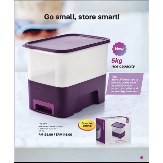 TUPPERWARE Rice Smart Junior 5kg | Shopee Malaysia