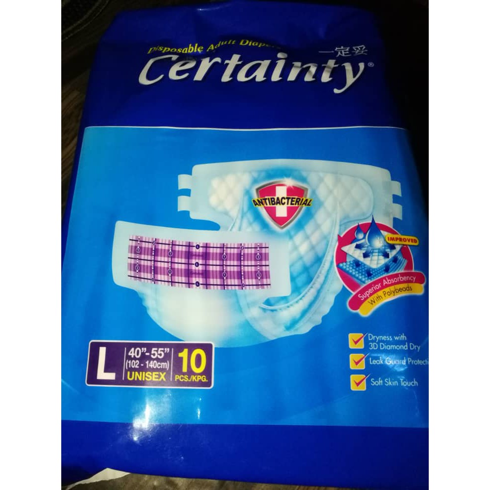 Certainty Disposable Adult Diapers M10/L10 | Shopee Malaysia