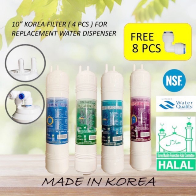 Korea Water Filter Halal U Type 10" Sediment/Pre-Carbon/Silver Carbon ...