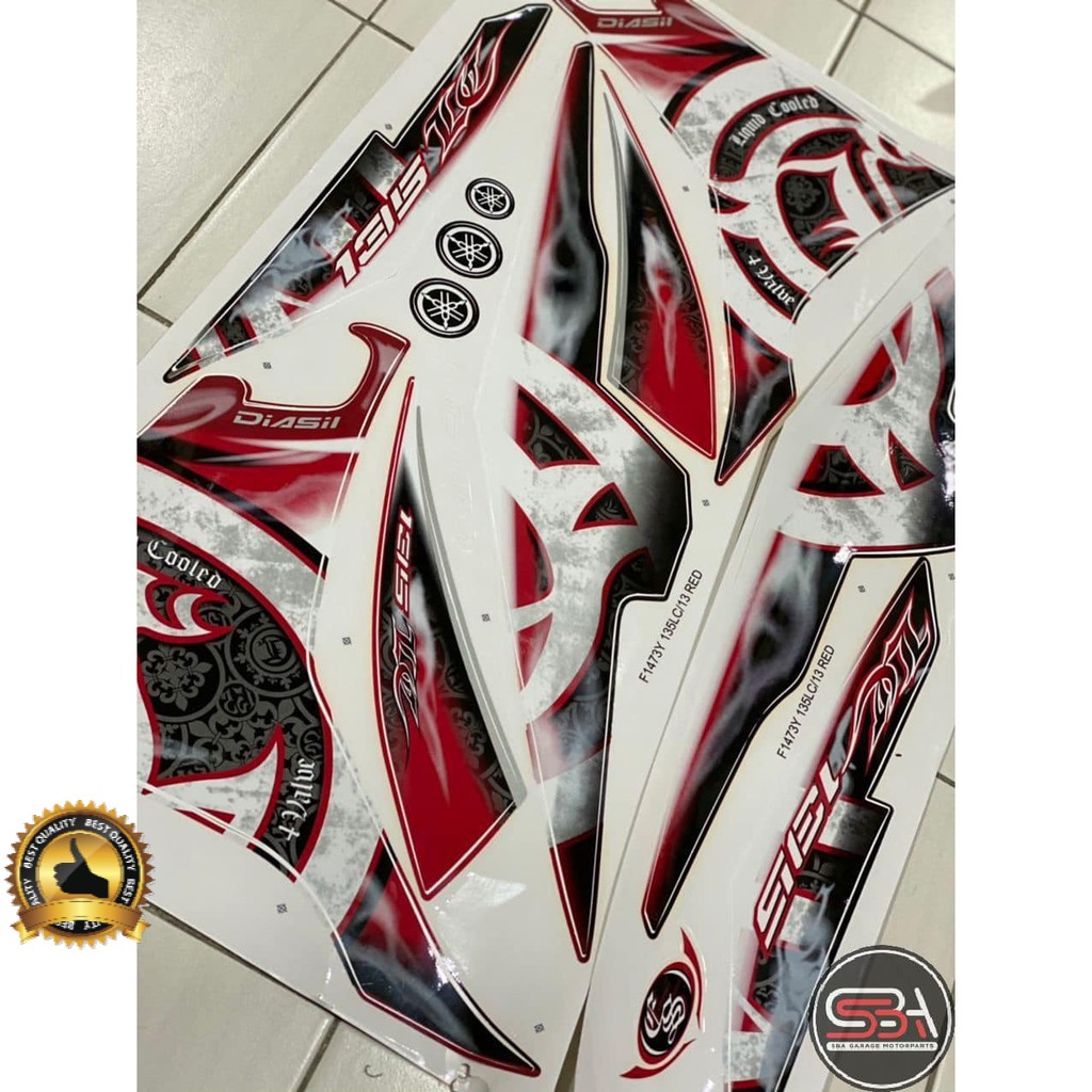 Sticker Body Set / Stripe Coverset / Cover set LC Merah Batik Lc V2 V3 ...