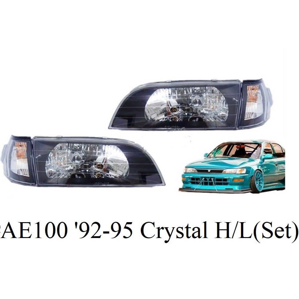 Toyota AE-100 Crystal Head Lamp with Angle Lamp Set Yellow or Set Smoke ...