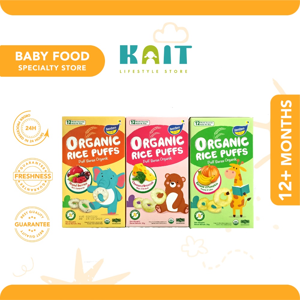 TENTEN Organic Baby Rice Puff 30g (12m+) [HALAL] | Shopee Malaysia