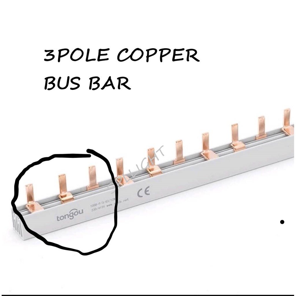 MCB COPPER BUSBAR 3 Pole ( Loose Cut ) MCB Busbar / Copper Bar | Shopee ...