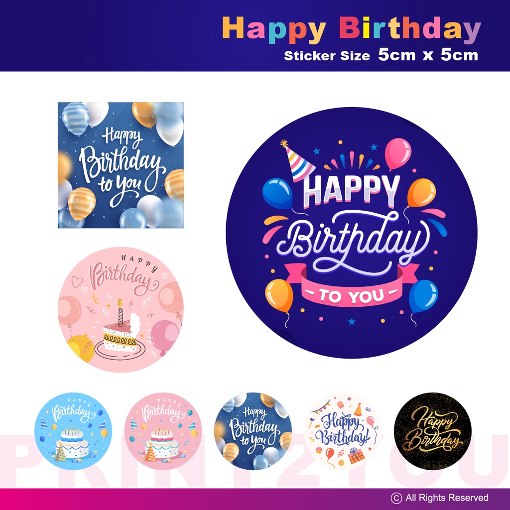 [100pcs] Happy Birthday Sticker Seal Label Party Sticker Doorgift ...