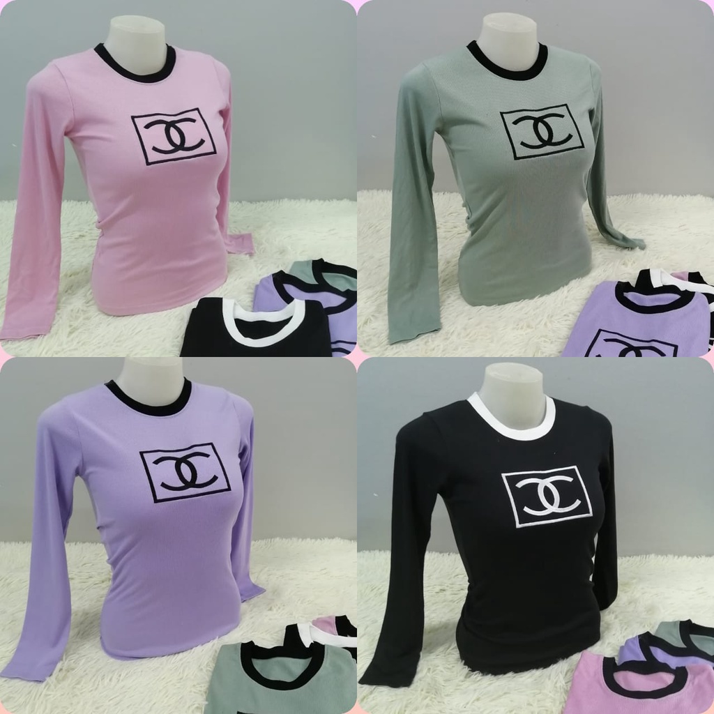 Women Fashion T-shirt Long Sleeve Style Slim Fit | Shopee Malaysia