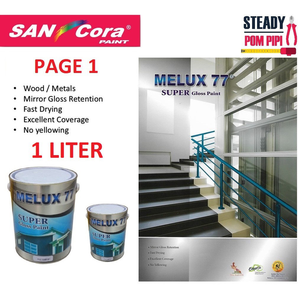 1l sancora melux 77 gloss paint / cat besi / cat kayu | BeeCost