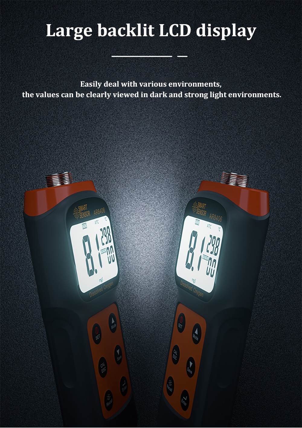 Digital Dissolved Oxygen Detector Meter Portable DO Tester Water ...