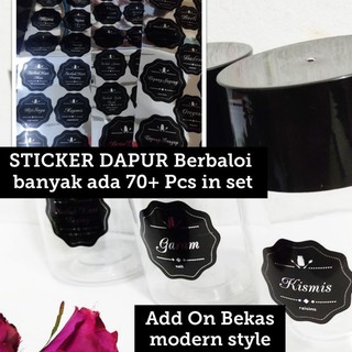 Sticker Dapur Gula,garam,rempah serta bekas cantik dan elegant | Shopee ...