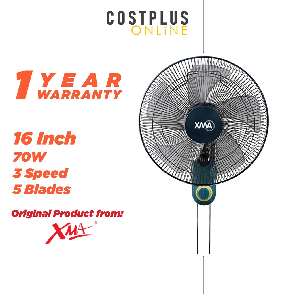 XMA 16" Wall Fan 3 Speed 5 Blade XMA-16WF(G) XMA-16WF (G) | Shopee Malaysia