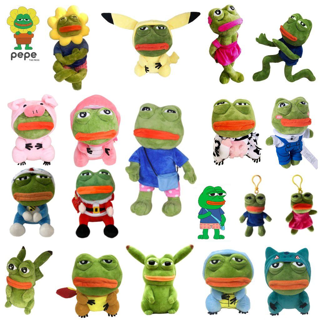 Pepe Frog Plush Toy Sad Frog Series Stuffed Doll Pokemon Pikachu ...