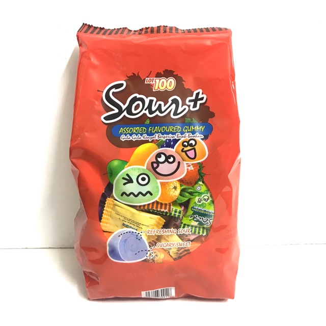 Lot 100 Sour + Gummy Assorted & Other 5 Flavour 600g/150's | Shopee ...