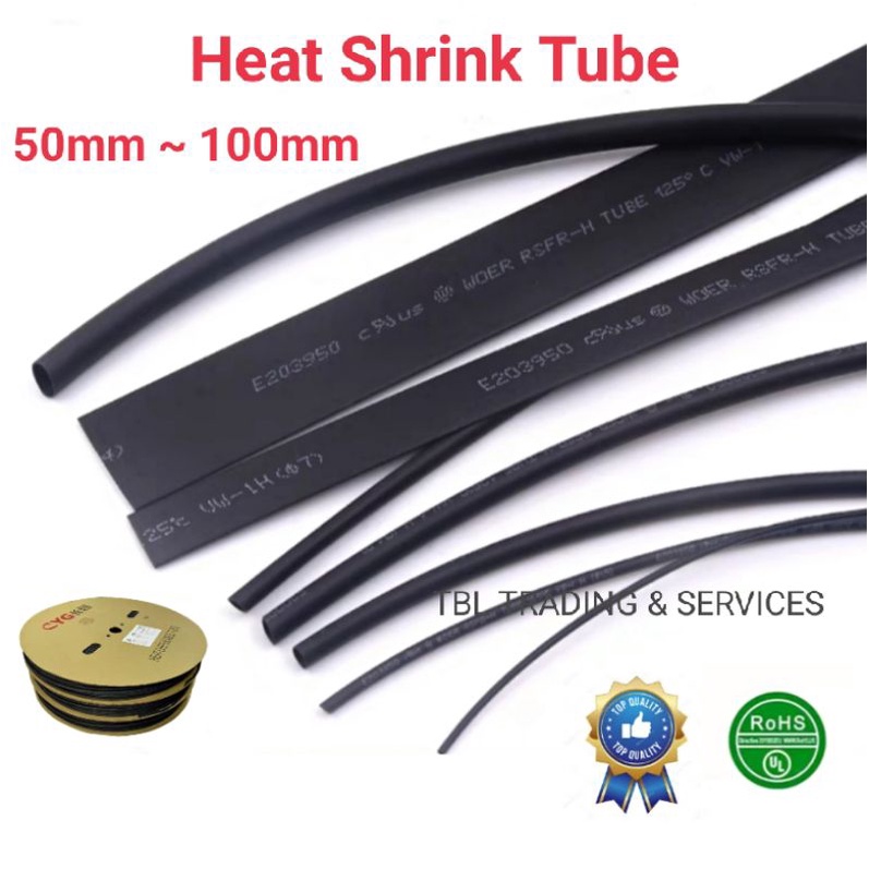 1 Meter #Heat Shrink Tube 50mm~100mm #Heat Shrinkable Sleeving ...