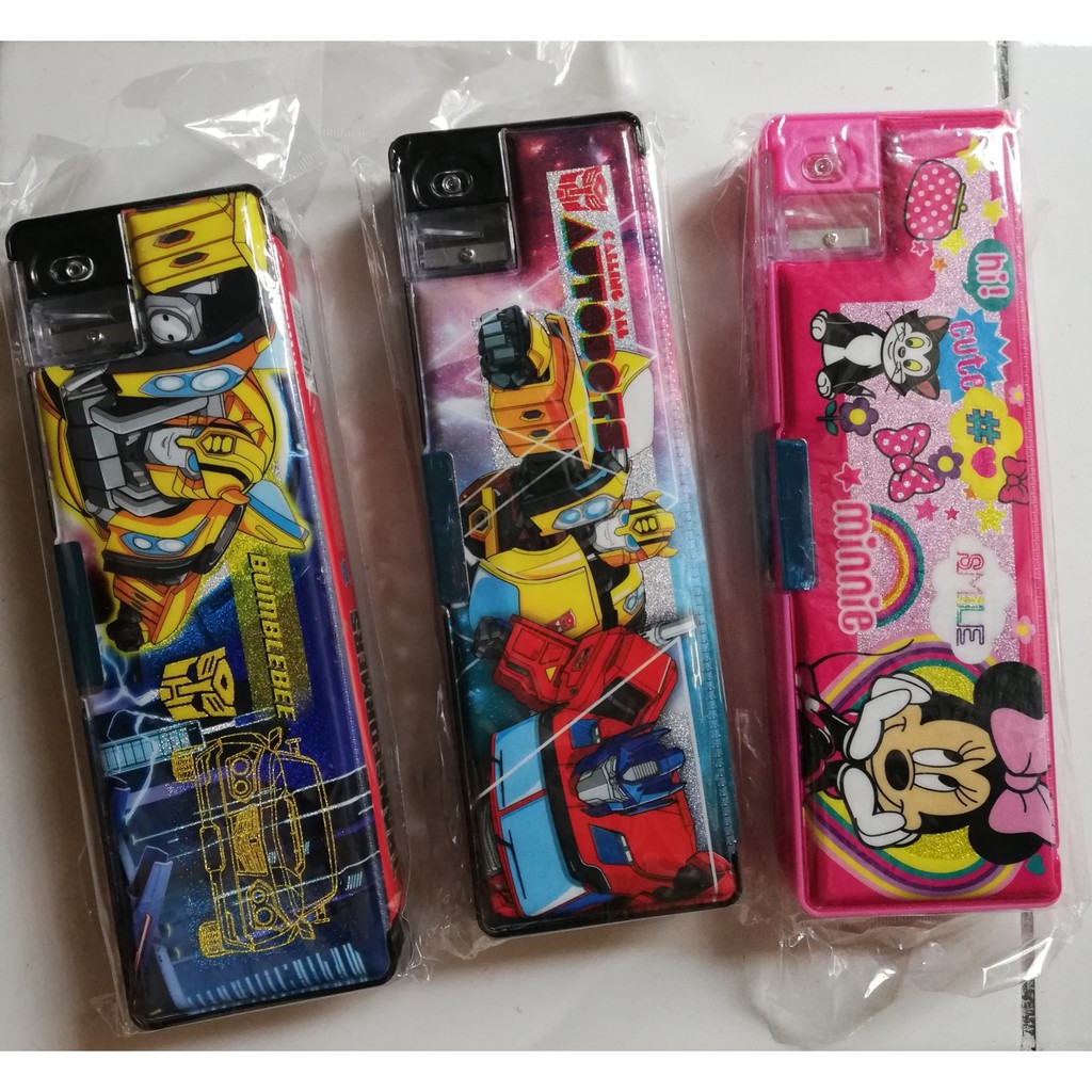 Original Minnie /Transformers magnet Pencil Case with bulid in ...