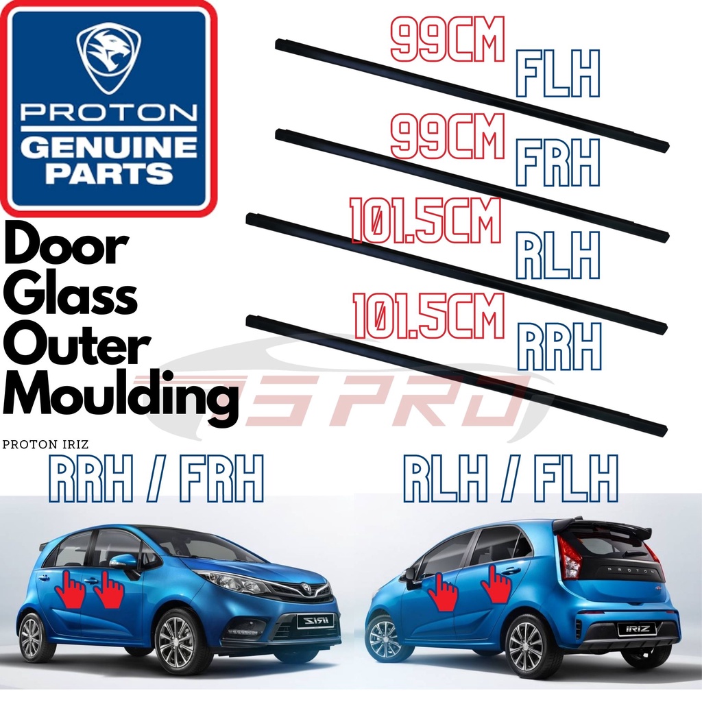 [1 unit] Proton Iriz Genuine Door Glass Outer Moulding Pintu Cermin ...