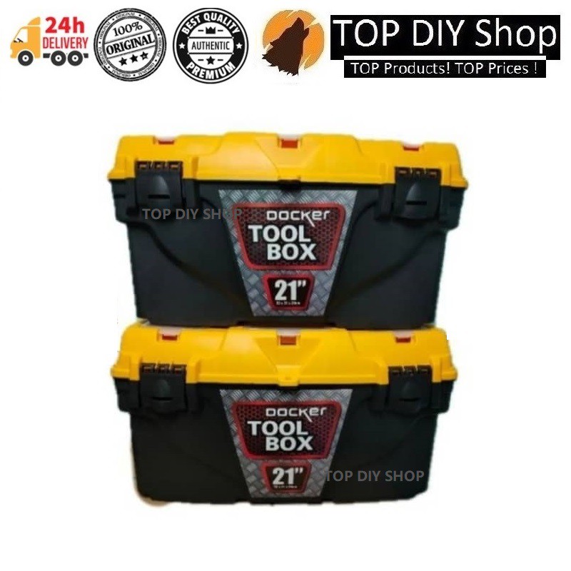 15" 18" 21" Docker Tool Box Extra Duty Light Weight Tool Storage Box ...