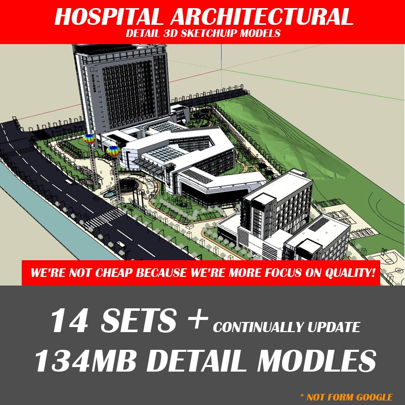 FULL HOSPITAL ARCHITECTURAL SKETCHUP DETAIL 3D MODEL ARCHITECTURE ...